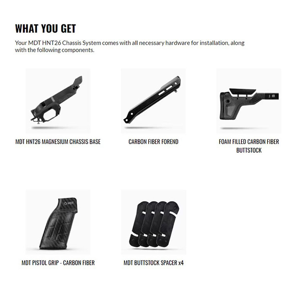 MDT Chassis - HNT 26 - Howa 1500 - SA - RH - Folding - ARCA - BCF ...