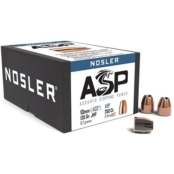 (..400") HANDGUN BULLETS NOSLER, INC. ASP 10MM (0.400") 135GR JACKETED ...