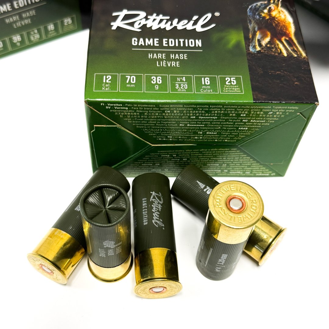 Rottweil Game Edition Hase 12/70 36g 3.2mm 25PC Schrotpatronen ...